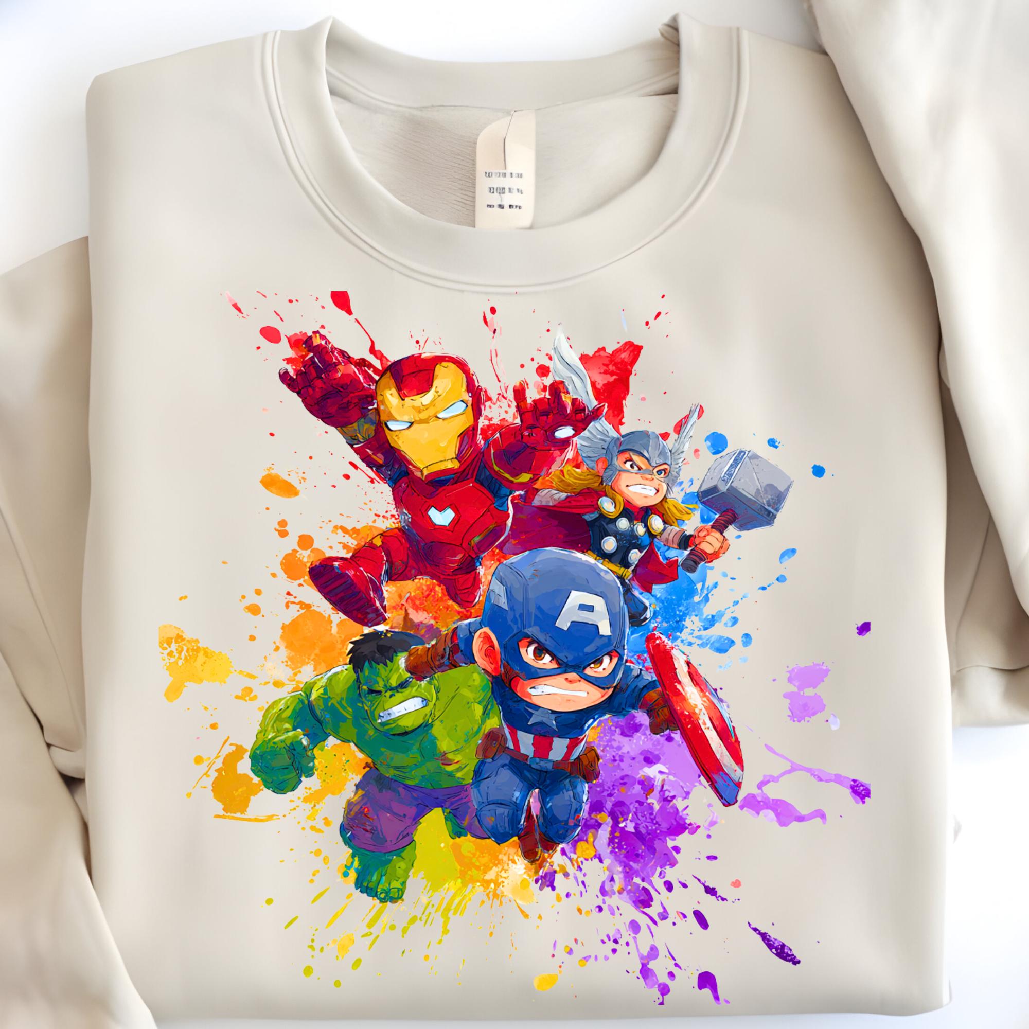 Cartoon Hero Squad PNG: Comic Team Clipart for Kids (digital Download ...