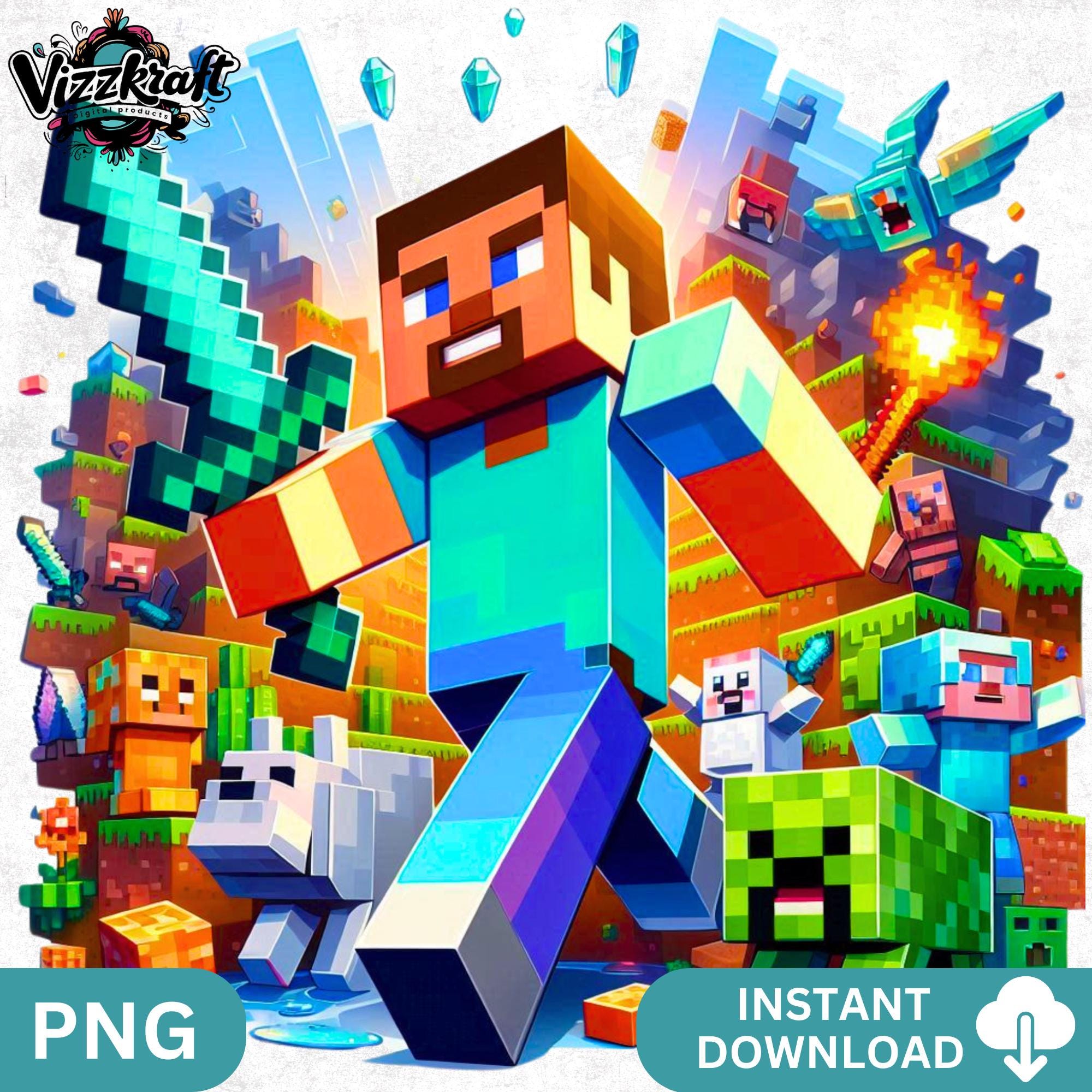 Minecraft PNG File for Sublimation, Minecraft Shirt PNG, High ...