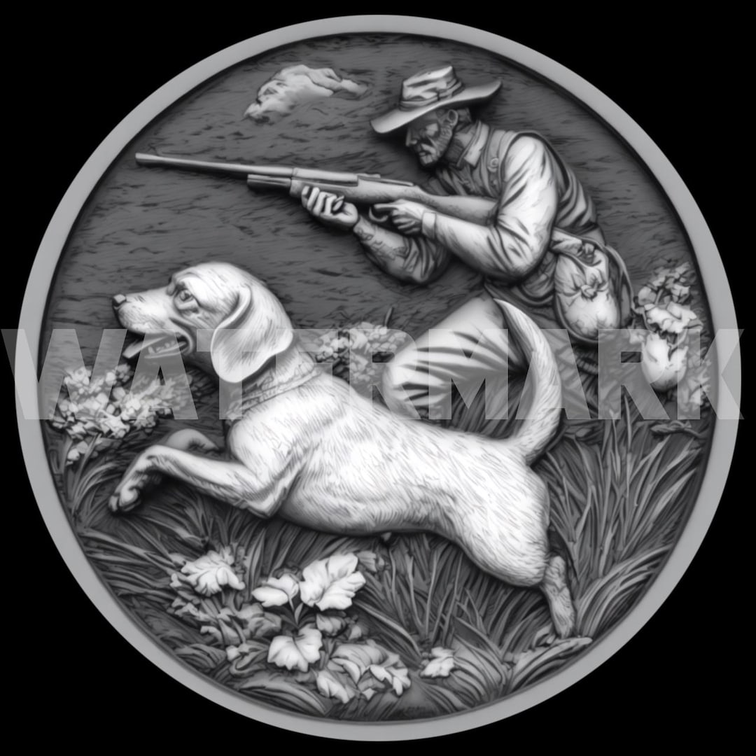 Hunter / Fiber Laser Cut Depth Map 3D PNG File / Depth Engraving ...