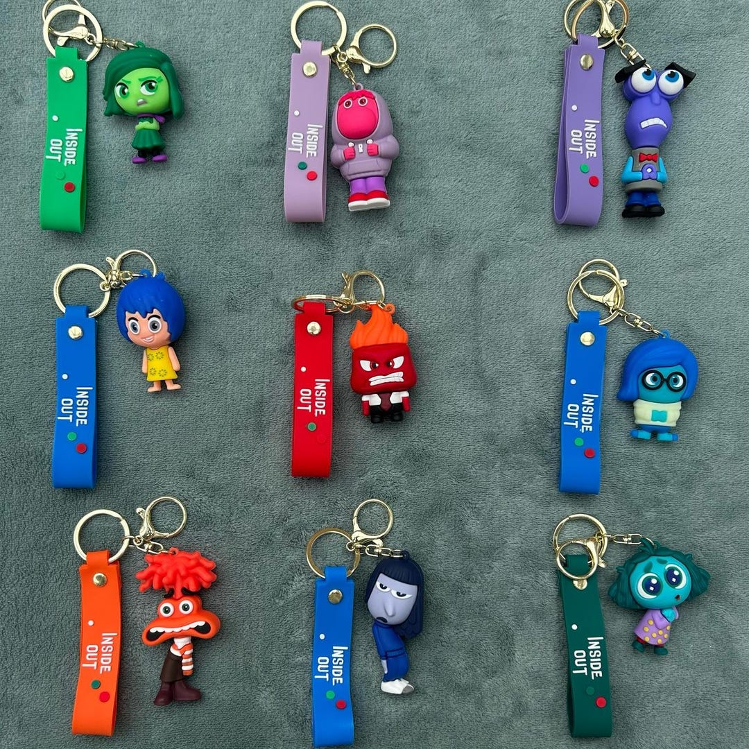 Inside Out Keychains, Emotion Figurines - Etsy