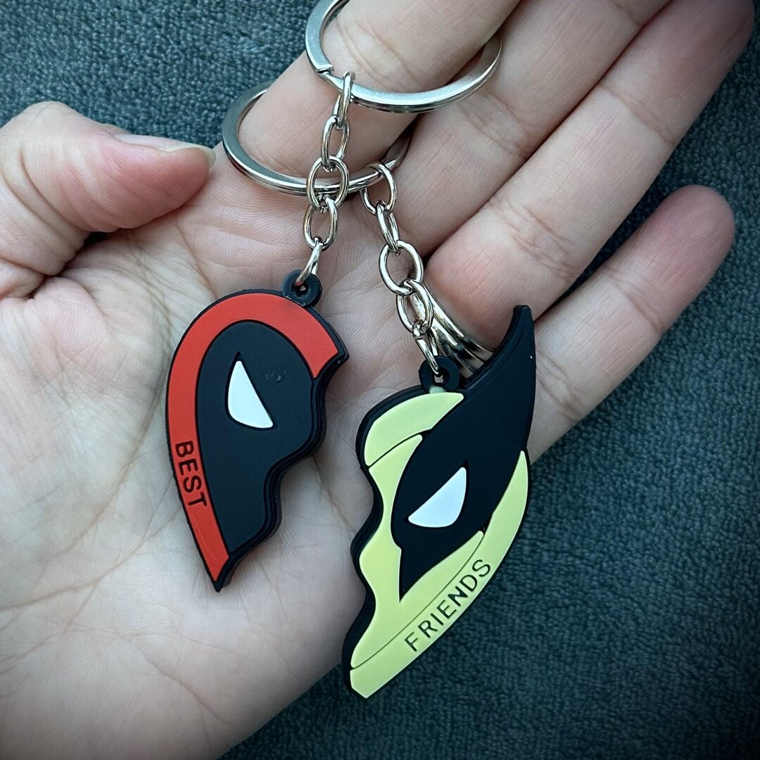 Best Friends Keychain, Wolverine and Deadpool, Gift, Keyring - Etsy