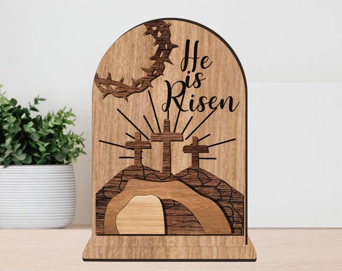 Empty Tomb He is Risen Religious Svg Laser Cut, Easter Decor, Christian ...