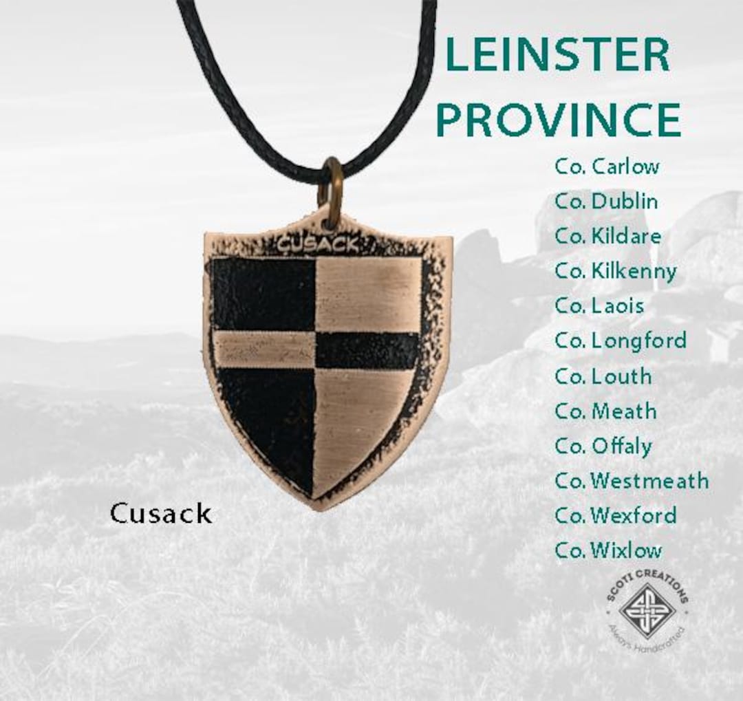Cusack Irish Family Coat of Arms Necklace - Etsy