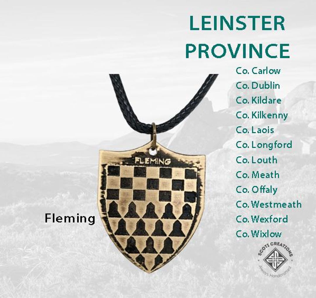 Fleming Irish Family Coat of Arms Necklace - Etsy