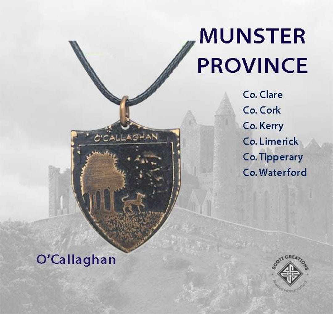 O'callaghan Irish Family Coat of Arms Necklace - Etsy