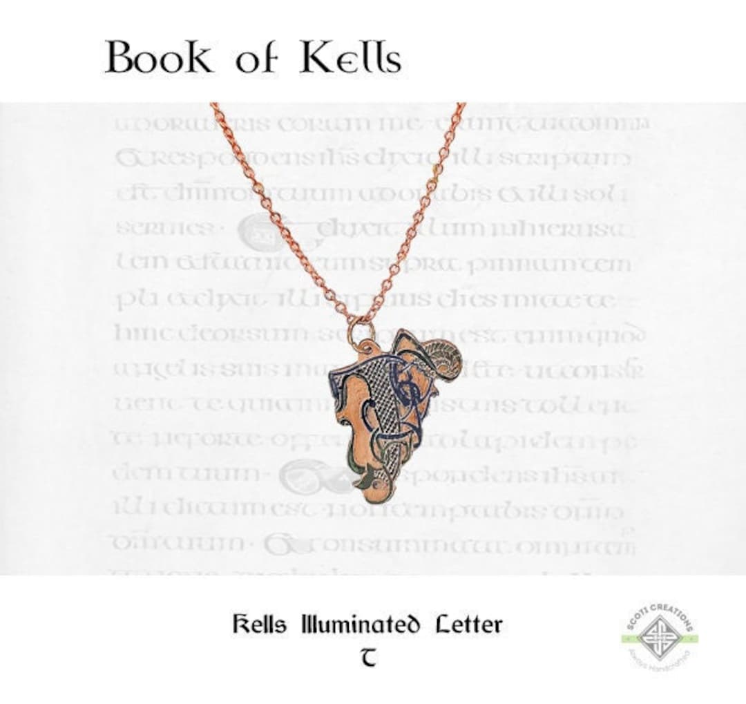 Book of Kells Design 38, "t" Necklace - Etsy