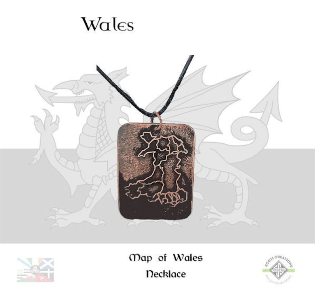 Wales Symbol, Map of Wales Necklace - Etsy