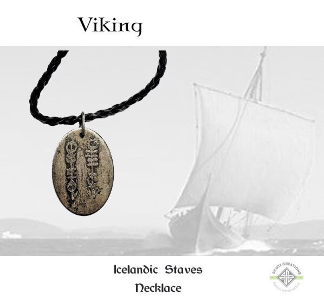 Viking Icelandic Staves #2 Necklace, Icelandic Pendant - Etsy
