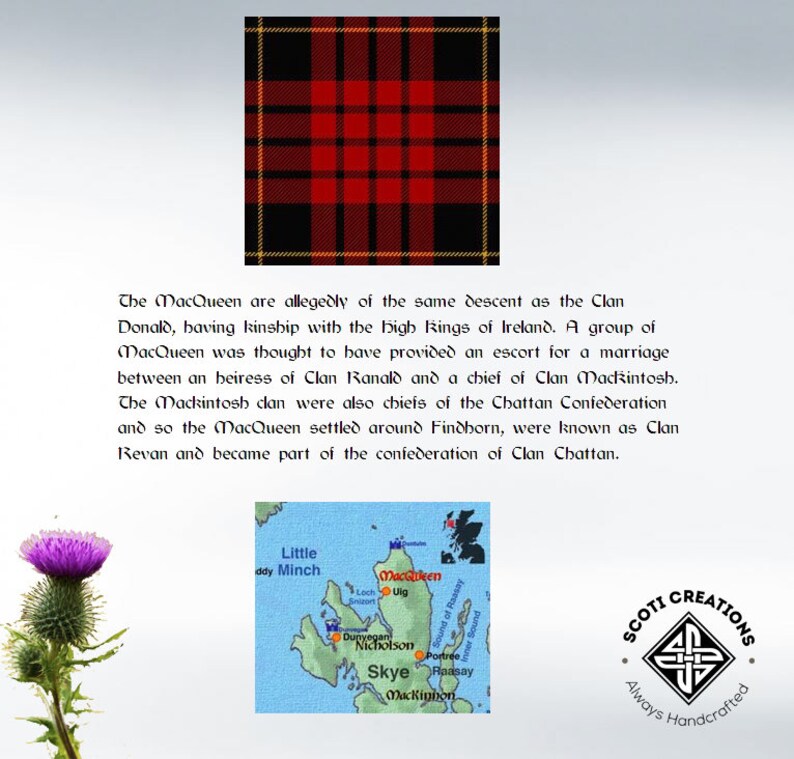 Clan Macqueen Badge Scottish Highland Clan Clan Macqueen - Etsy