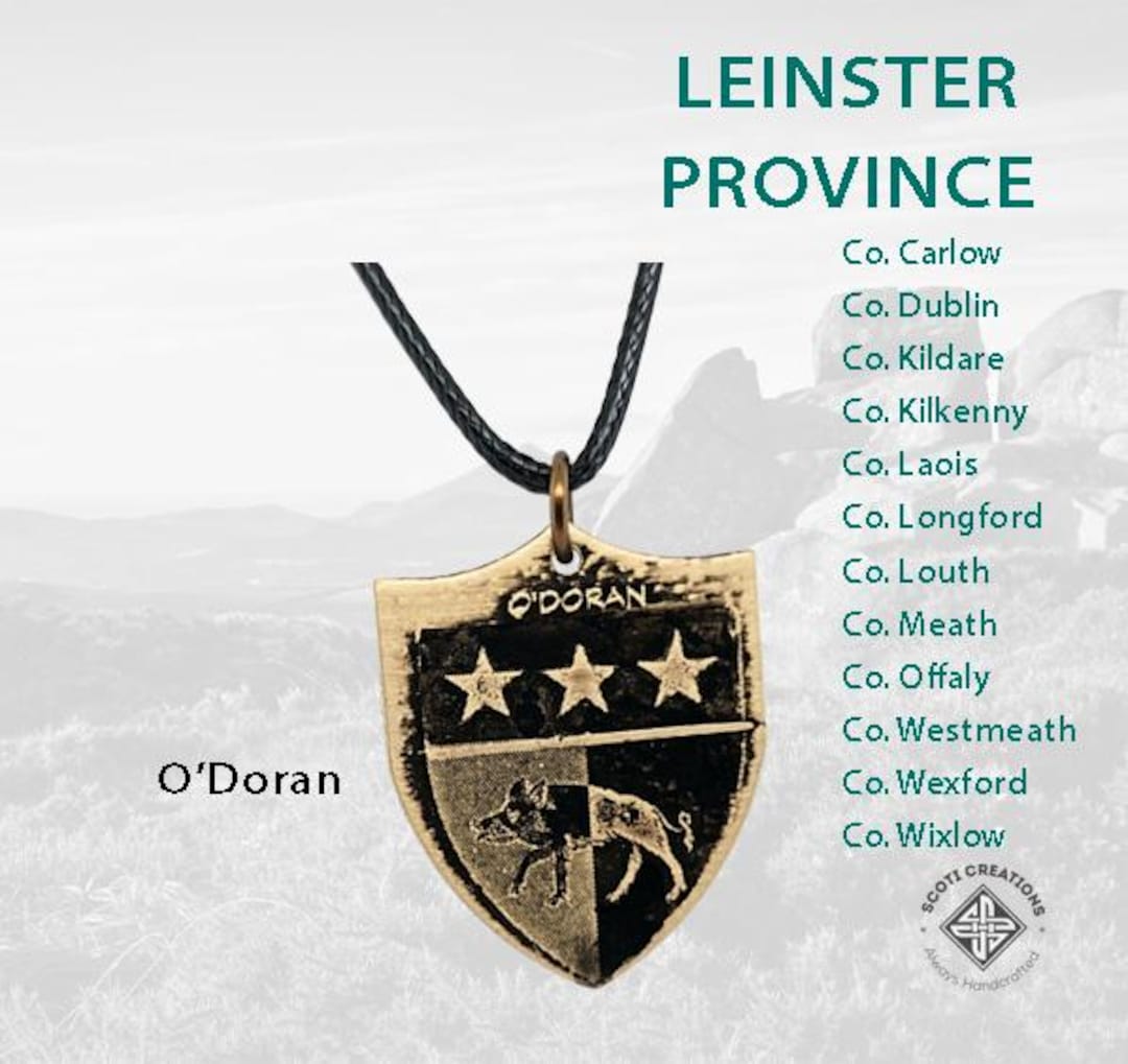 O'doran Irish Family Coat of Arms Necklace - Etsy