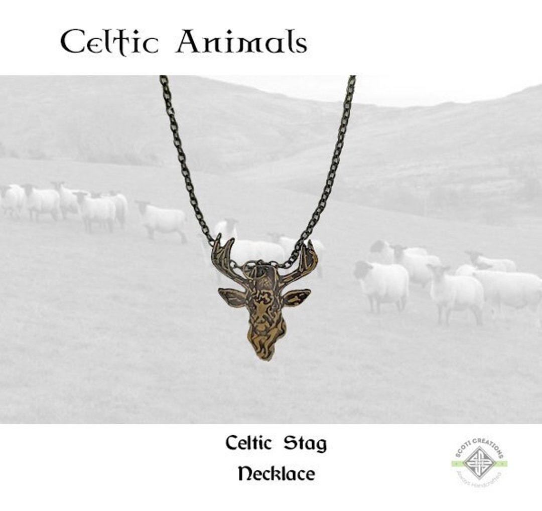 Celtic Stag Necklace, Stag Pendant - Etsy