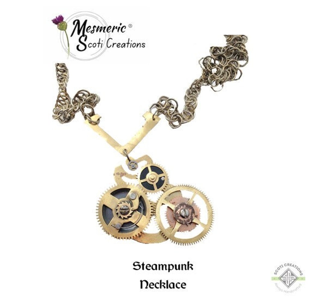 Necklace, Steampunk Necklace, Clock Parts Necklace, Brass Clock ...