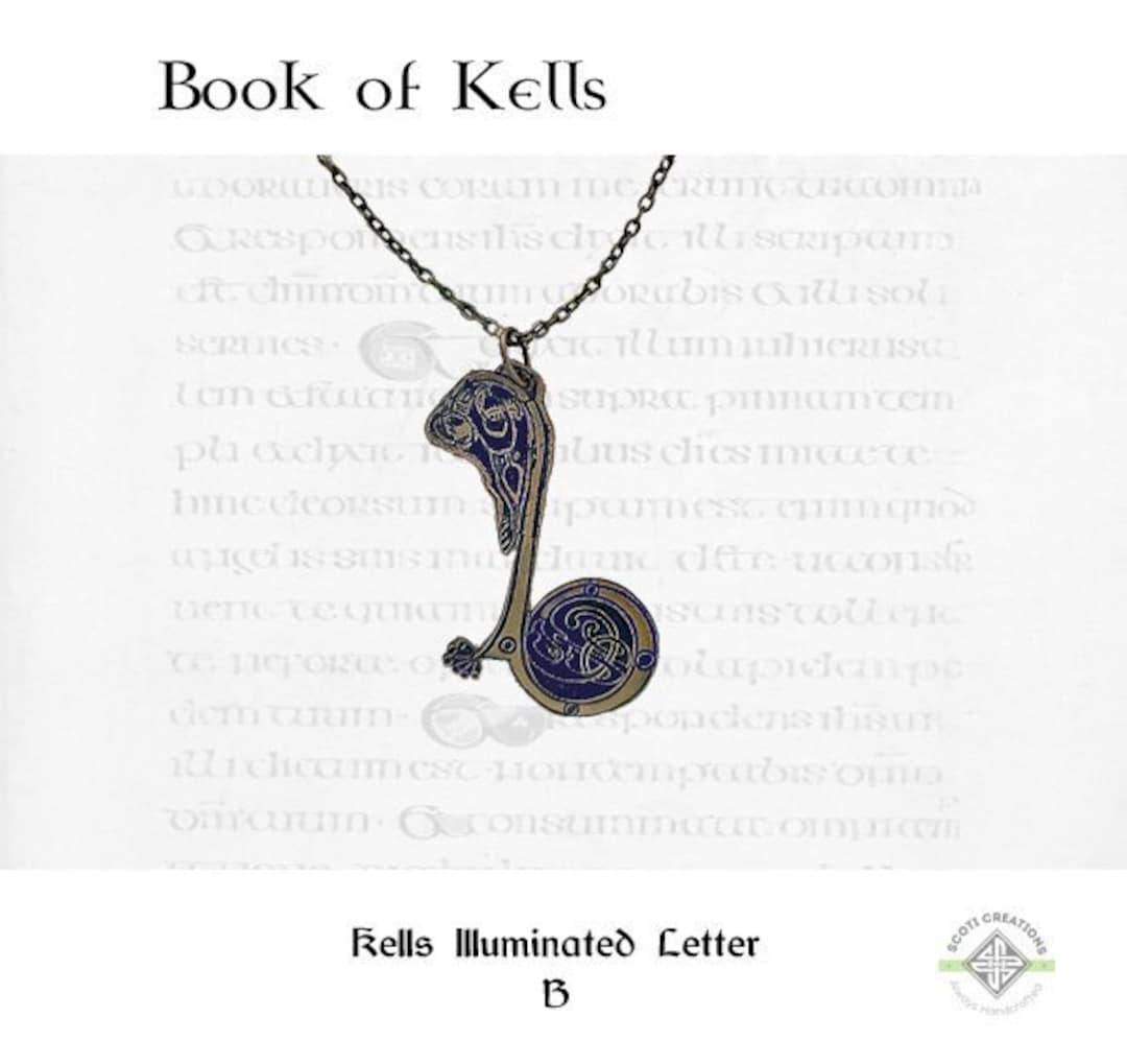 Book of Kells Design 51, "b" Necklace - Etsy