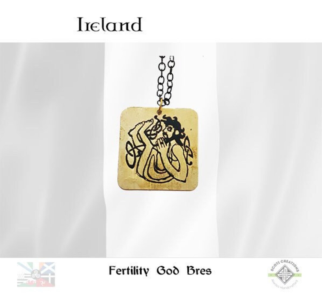 Celtic Necklace, Celtic God Bres, Etched Pendant Necklace, Celtic ...