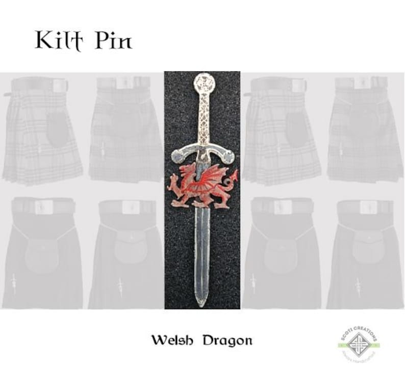 Kilt Pin Welsh Dragon - Etsy