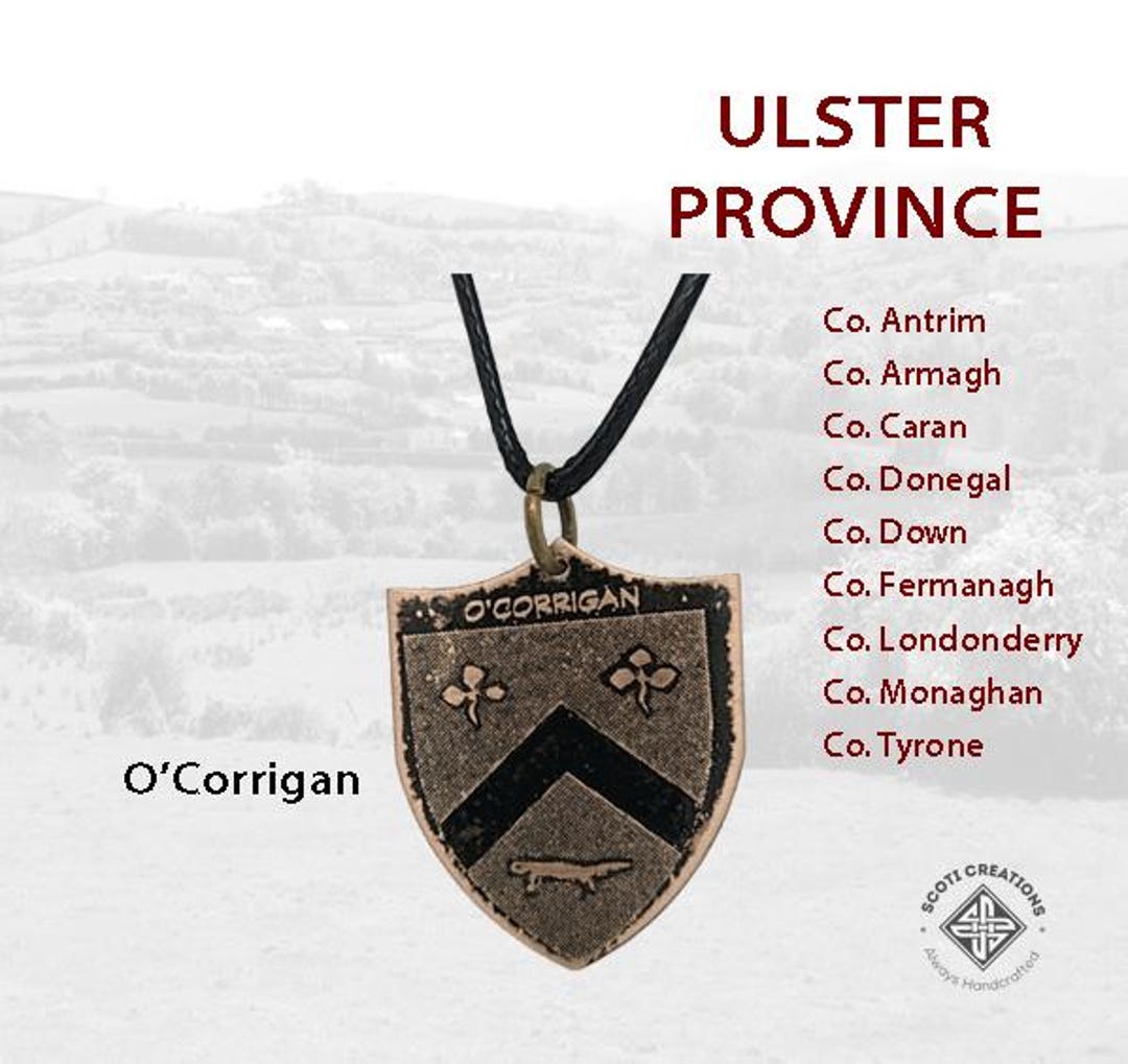 O'corrigan Irish Family Coat of Arms Necklace - Etsy