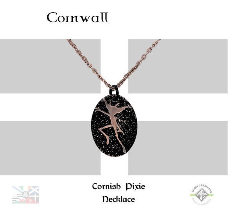 Cornwall Symbol, Cornish Pixie 2 Necklace, Celtic Nation - Etsy