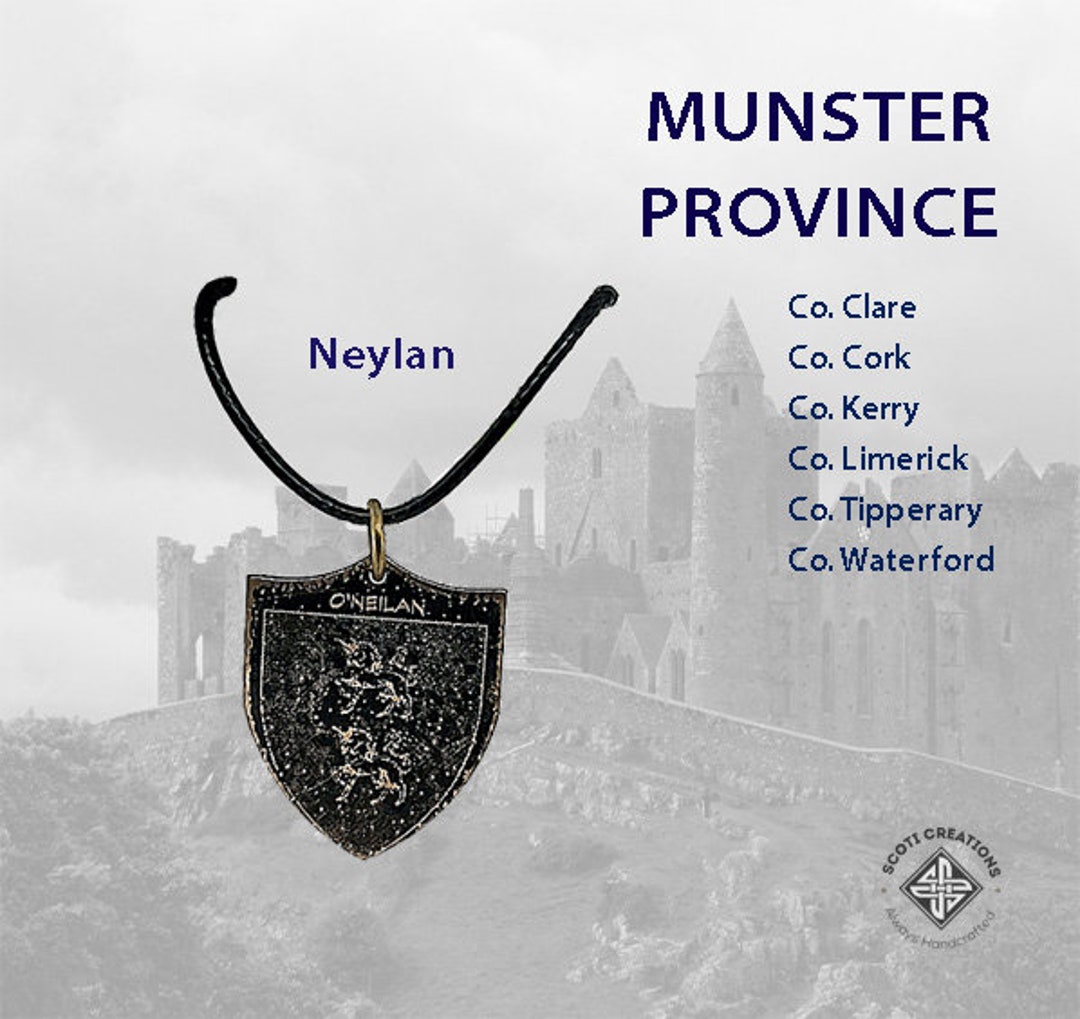 O'neilan Irish Family Coat of Arms Necklace - Etsy