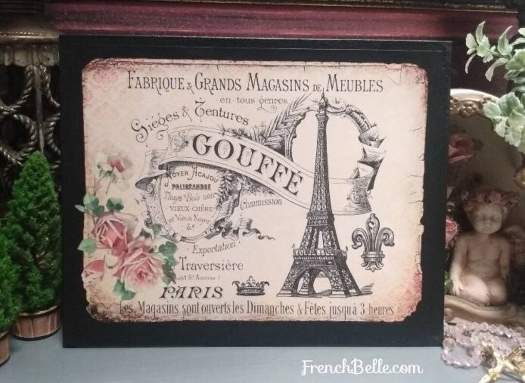 Eiffel Tower Decor, Paris Decor Roses, Shabby Chic French Country ...