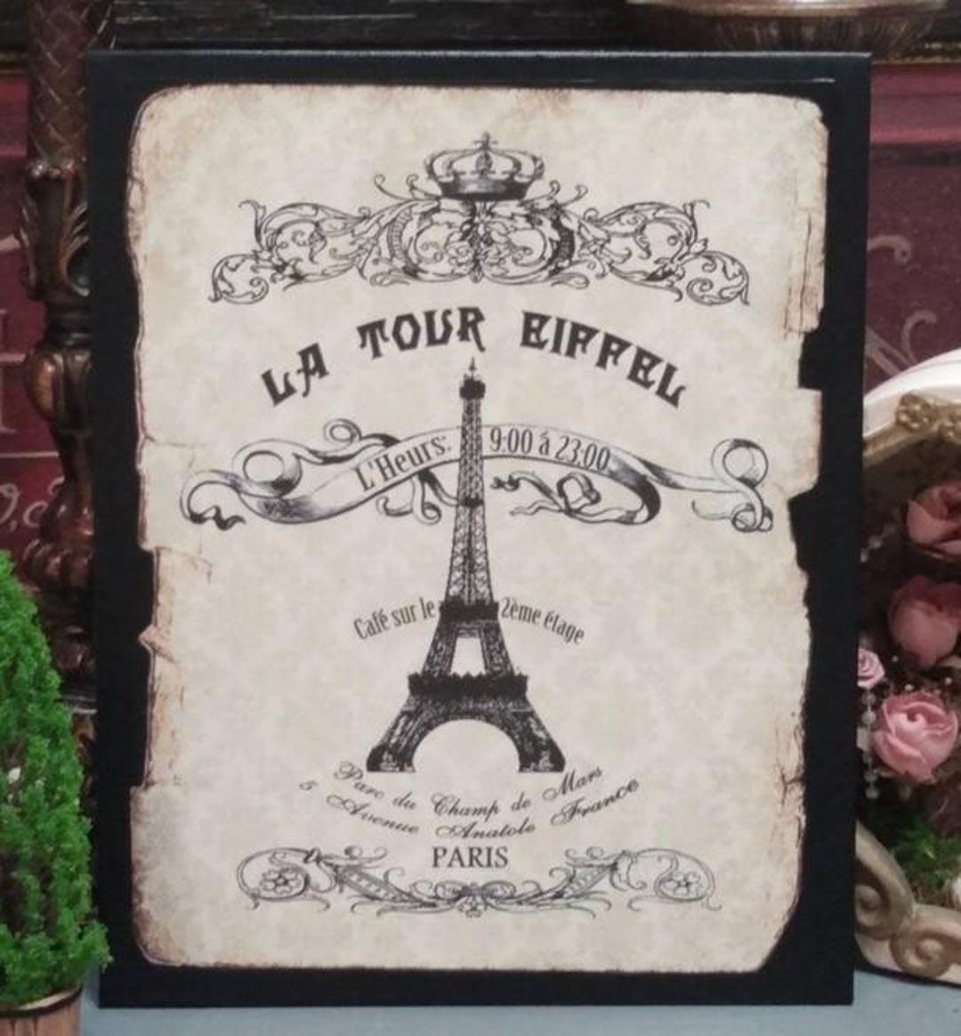 Paris Eiffel Tower SIGN , French Country Decor, Paris Decor, Shabby ...