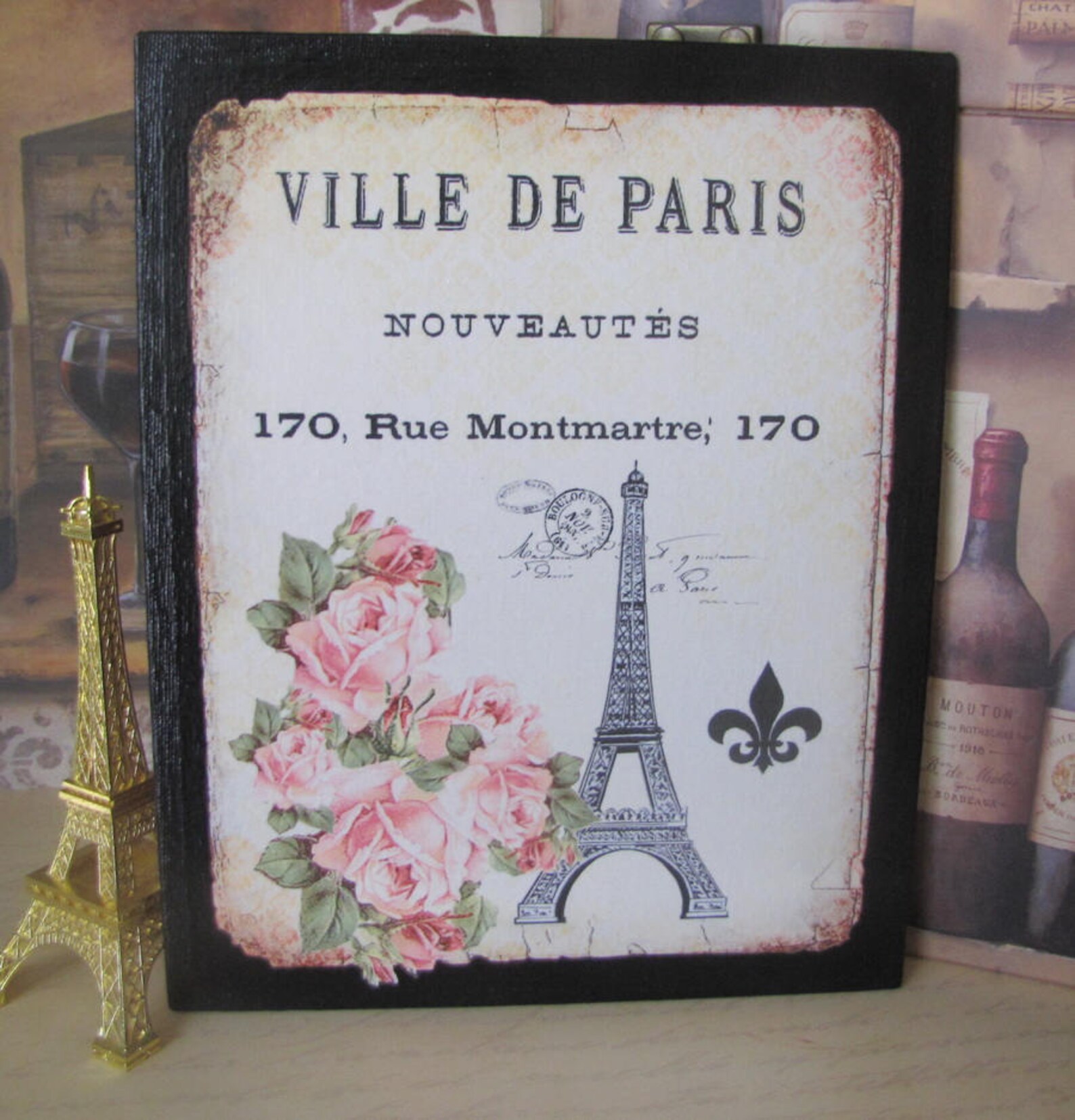 Vintage French Sign Paris Decor French Bedroom Paris Bathroom | Etsy