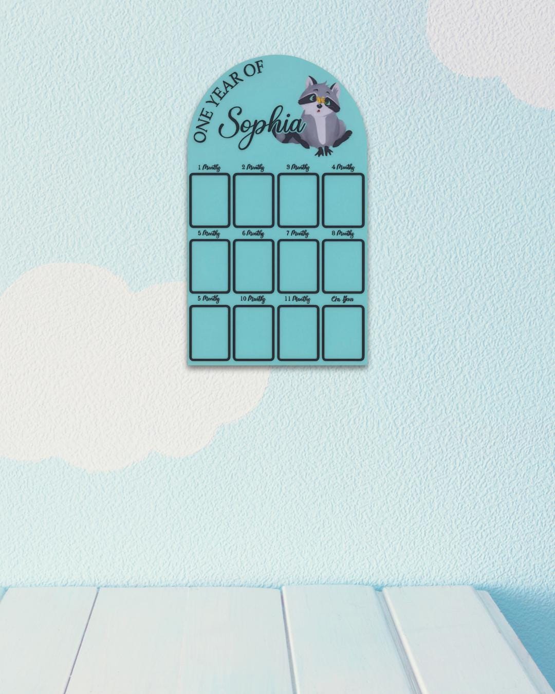 Baby First Year One Year Photo Board Plexiglass Board 1st Birthday ...