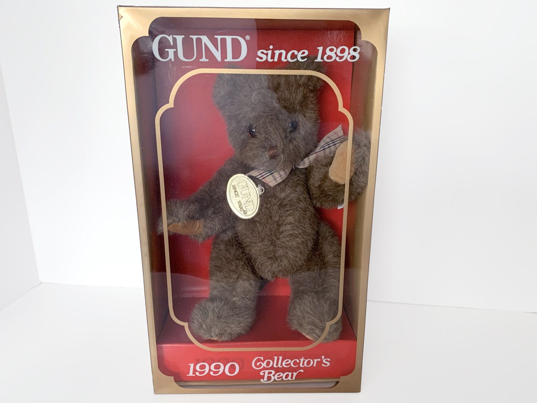 Vintage Gund Bear Jointed 9" Teddy Tan Plaid Bow 1989-1990 Gund ...