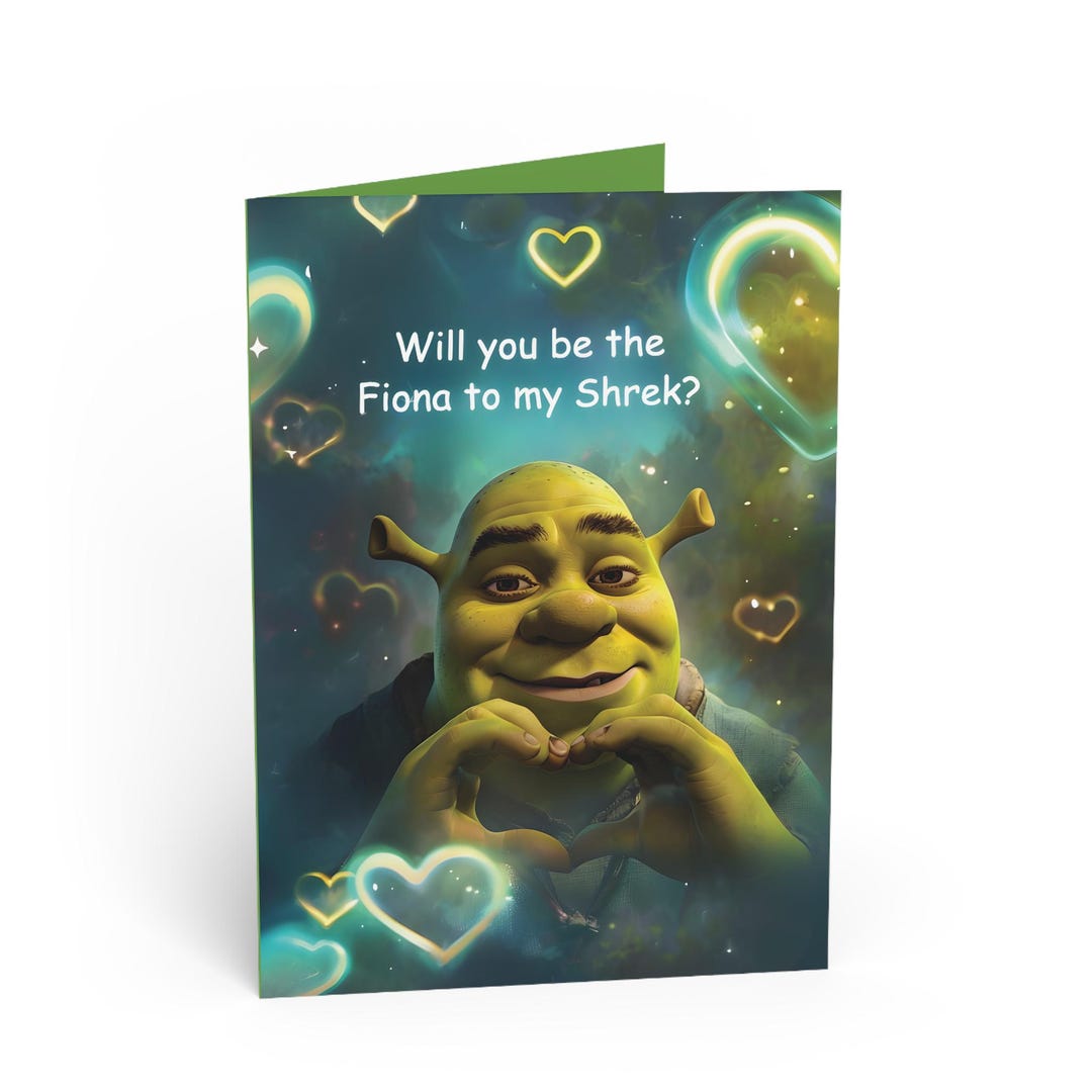 Shrek Cute Funny Romantic Valentines Day Card for Her Greeting Cards ...