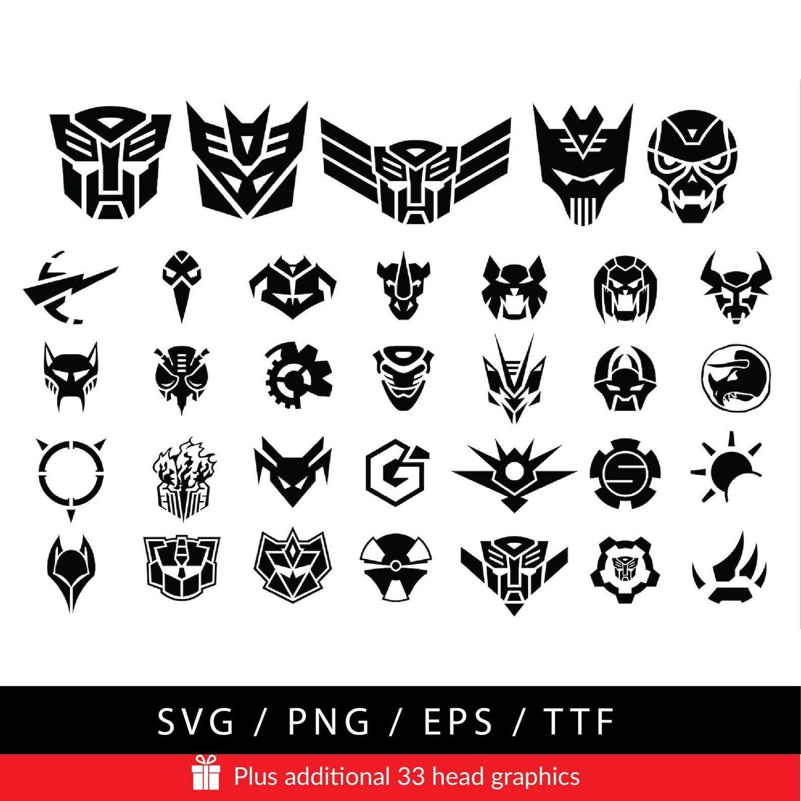 Robot Transformer Font Alphabet SVG Transform Head Skine Logo Font Transformer Faces Svg ...