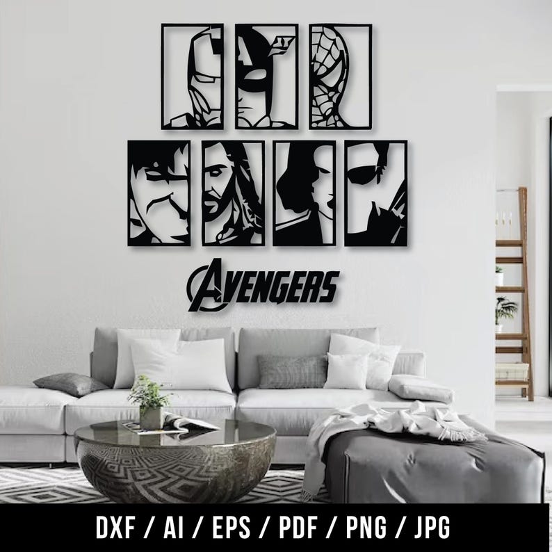 Avengers Superhero Svg Marvel Characters Bundle Pack Laser Cutting, CNC ...