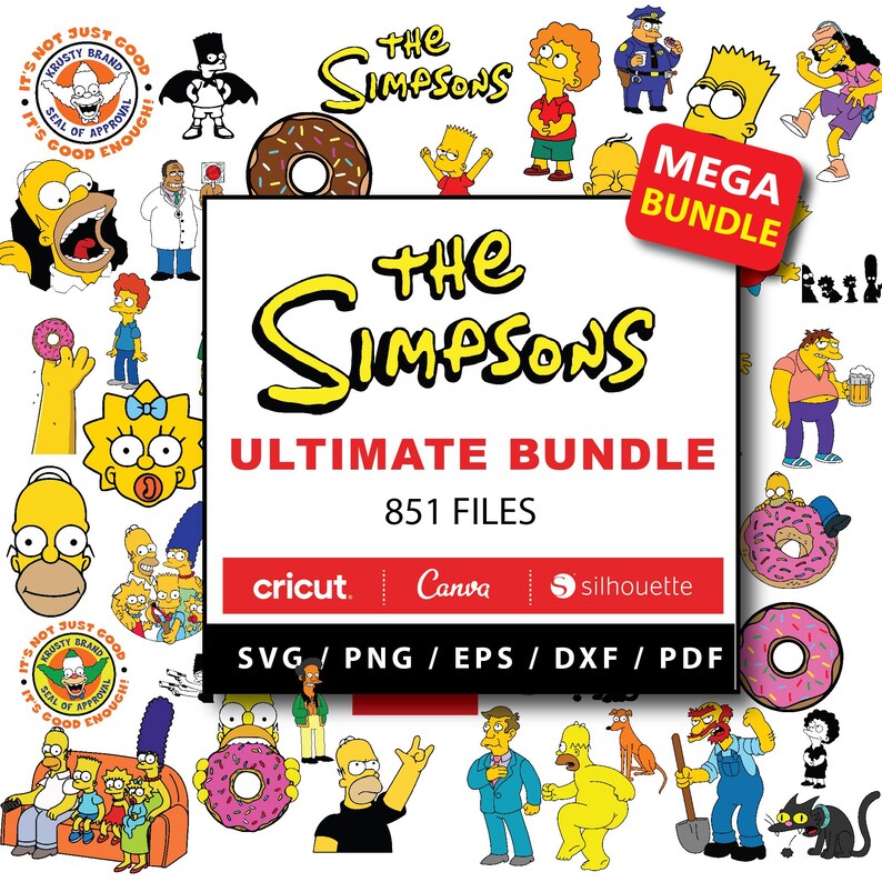 The Simpsons SVG & PNG Bundle Pack | Homer, Bart, Lisa, Marge, and More ...