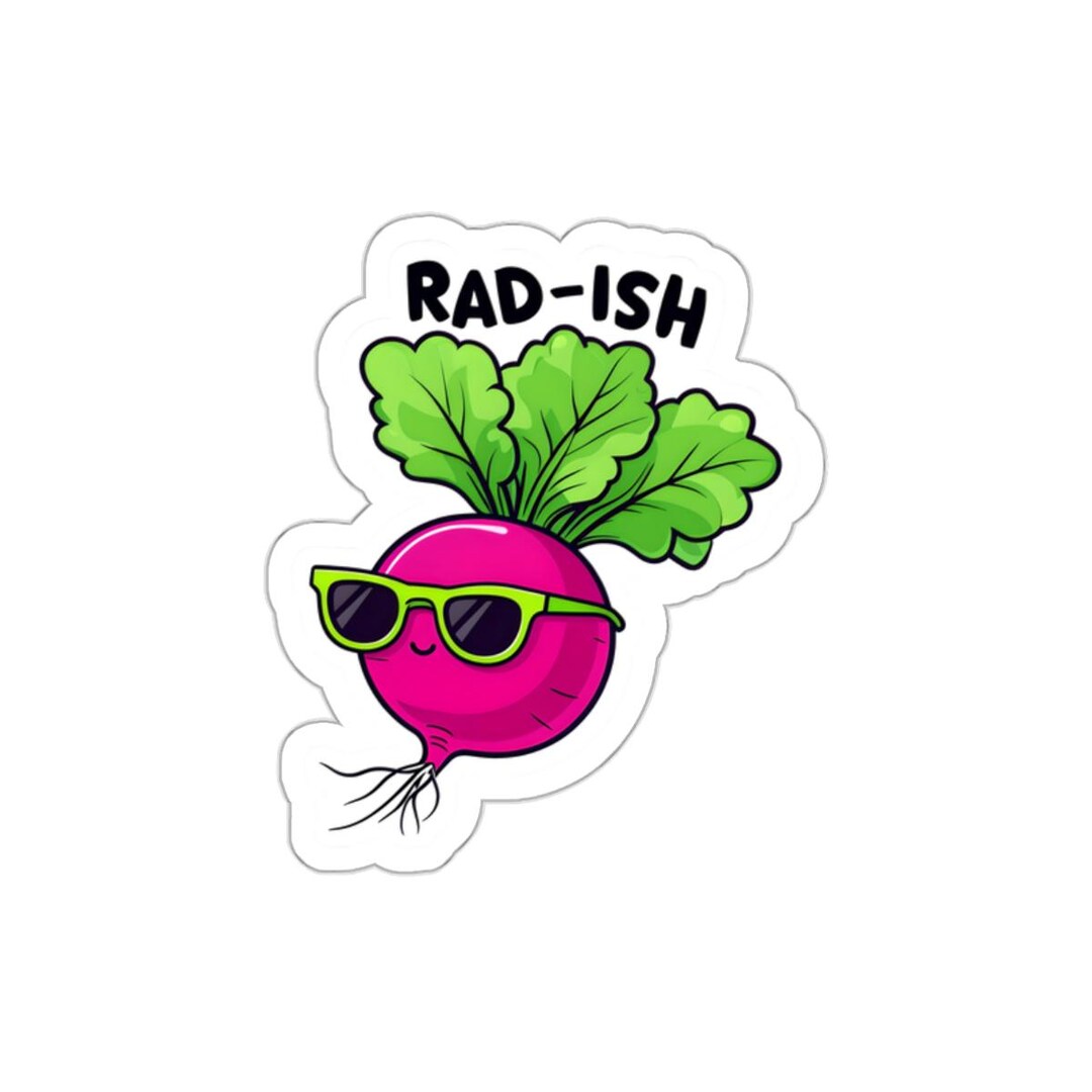 Rad-ish Die-cut Sticker, Fun Vegetable Stickers for Laptops, Water ...