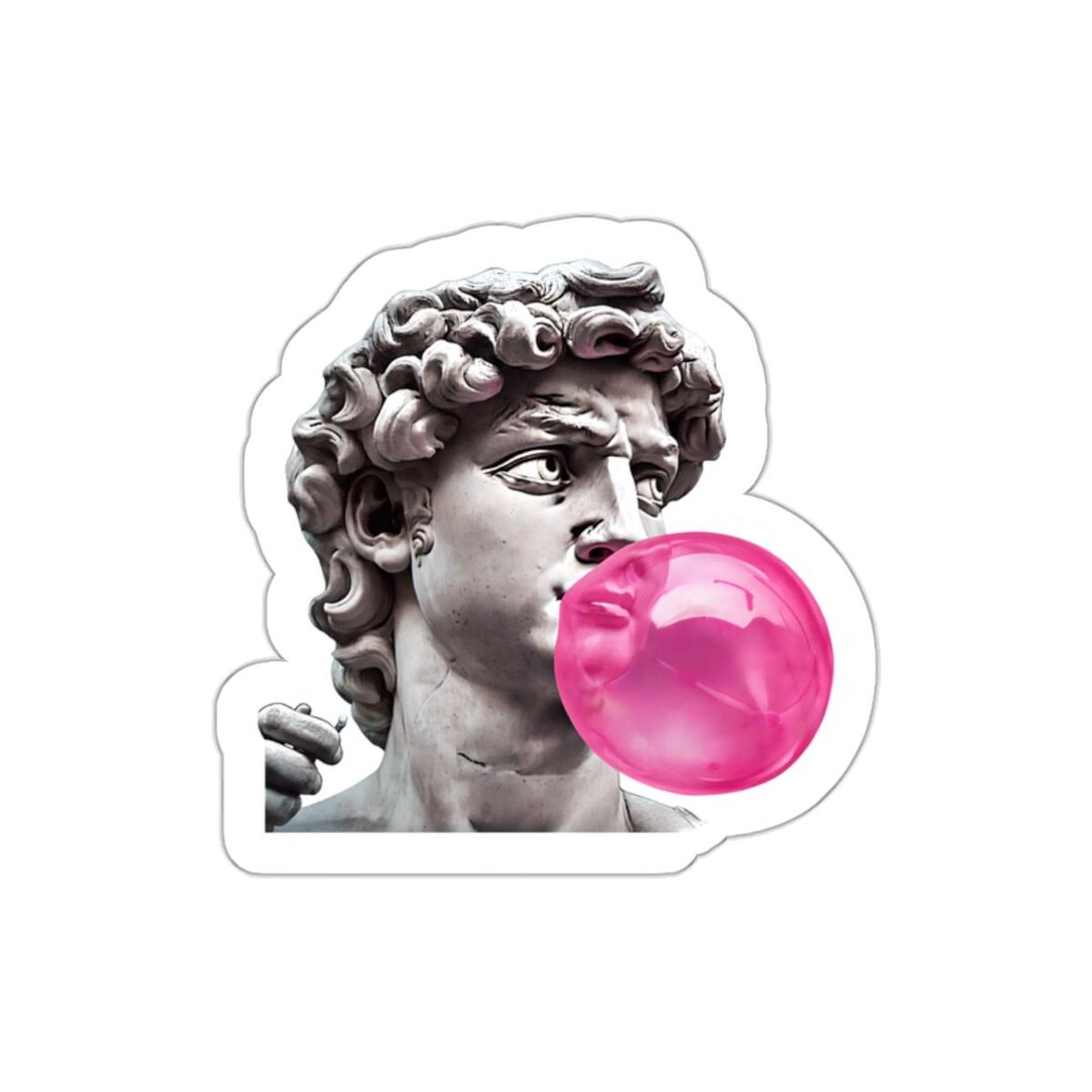 Grayscale Michelangelo Die-cut Sticker, Fun Art Pop, Laptop Decor, Gift ...