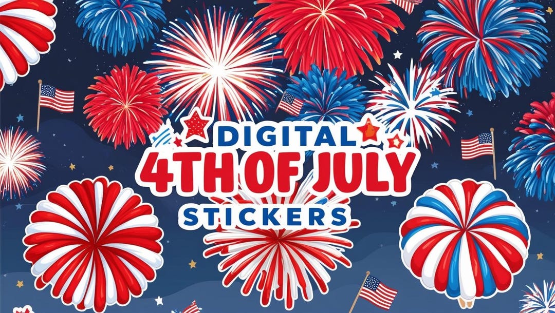 4th of July Digital Sticker Pack | Patriotic USA Planner Stickers - Etsy