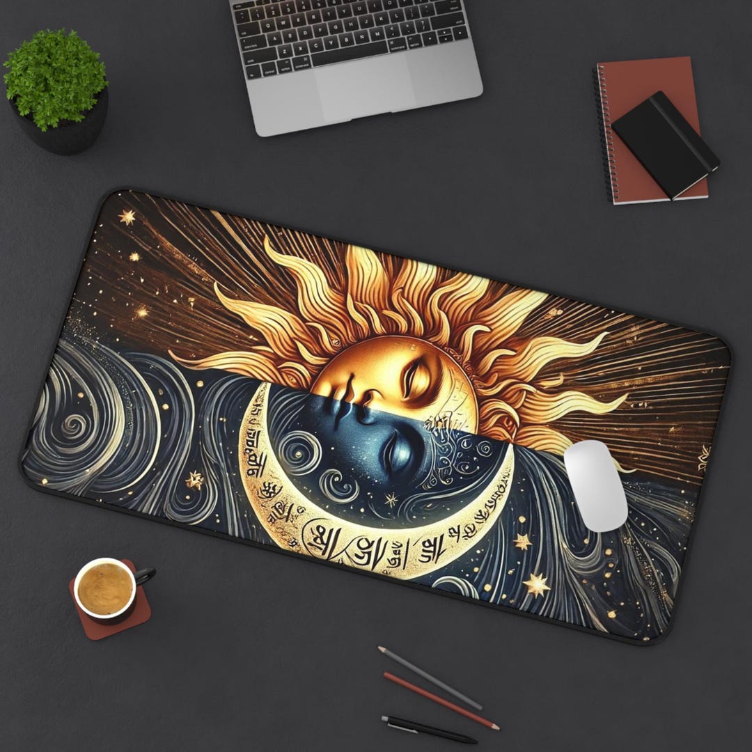 Moon Sun Desk Mat,sun Moon Mousepad,desk Decor,desk Pad - Etsy