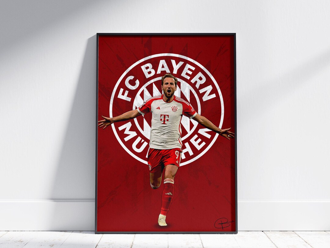 Harry Kane Poster, Bayern Munich, Wall Art, Football, Champions League ...