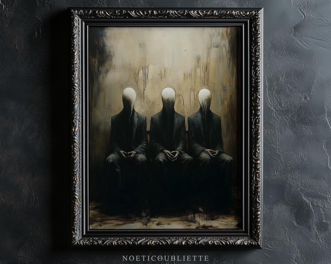 The Faceless Elite - Printable Secret Society Surreal Painting - Dark ...