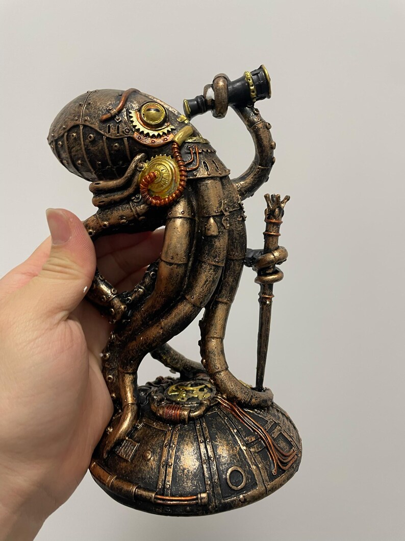 Steampunk Octopus Statue Mechanical Kraken Figurine for Home and Office ...