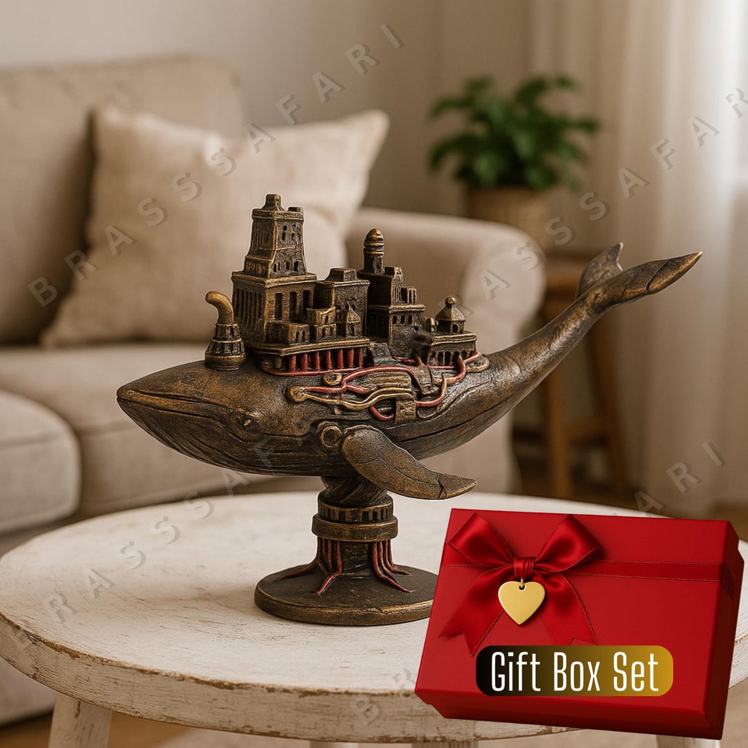 Steampunk Whale City Statue Figurine Gothic Fantasy Marauder Display ...