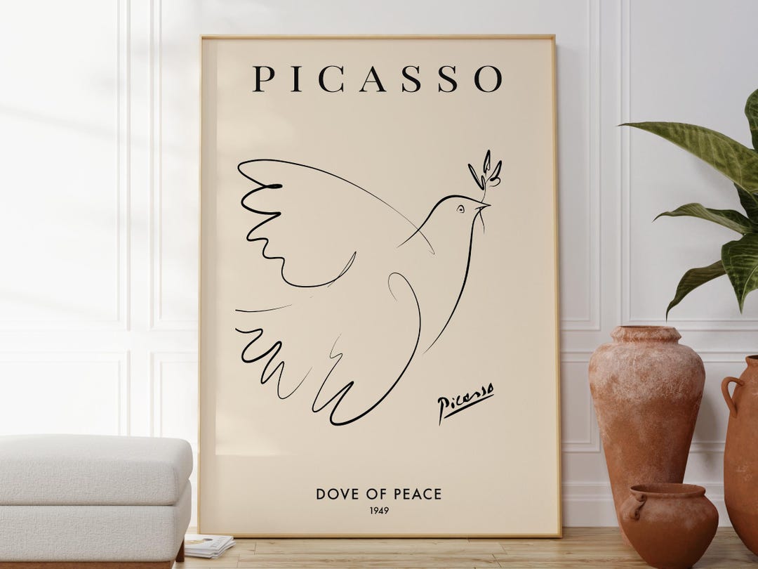 Pablo Picasso Dove of Peace Minimalist Print, Clean Fine Art Poster ...