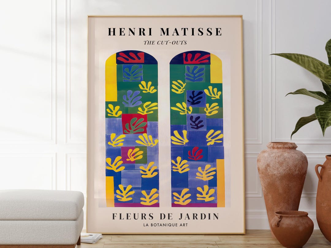 Henri Matisse Paper Cut Outs in a Stain Glass Design Print, Digital ...