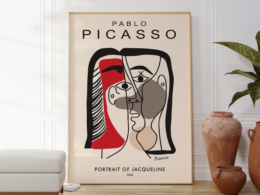 Pablo Picasso Abstract Woman Portrait Print, Minimalist Surrealism ...