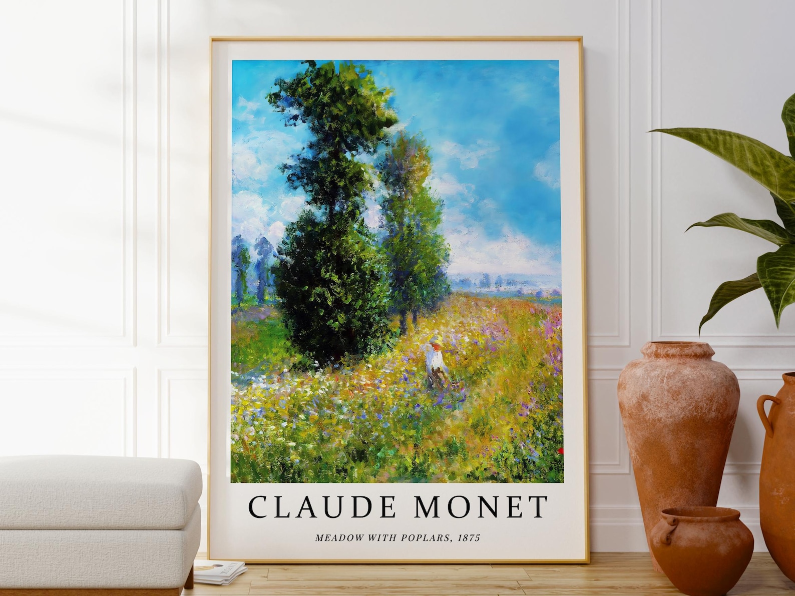 Monet Meadow With Poplars Poster, Nature Inspired Landscape Print ...