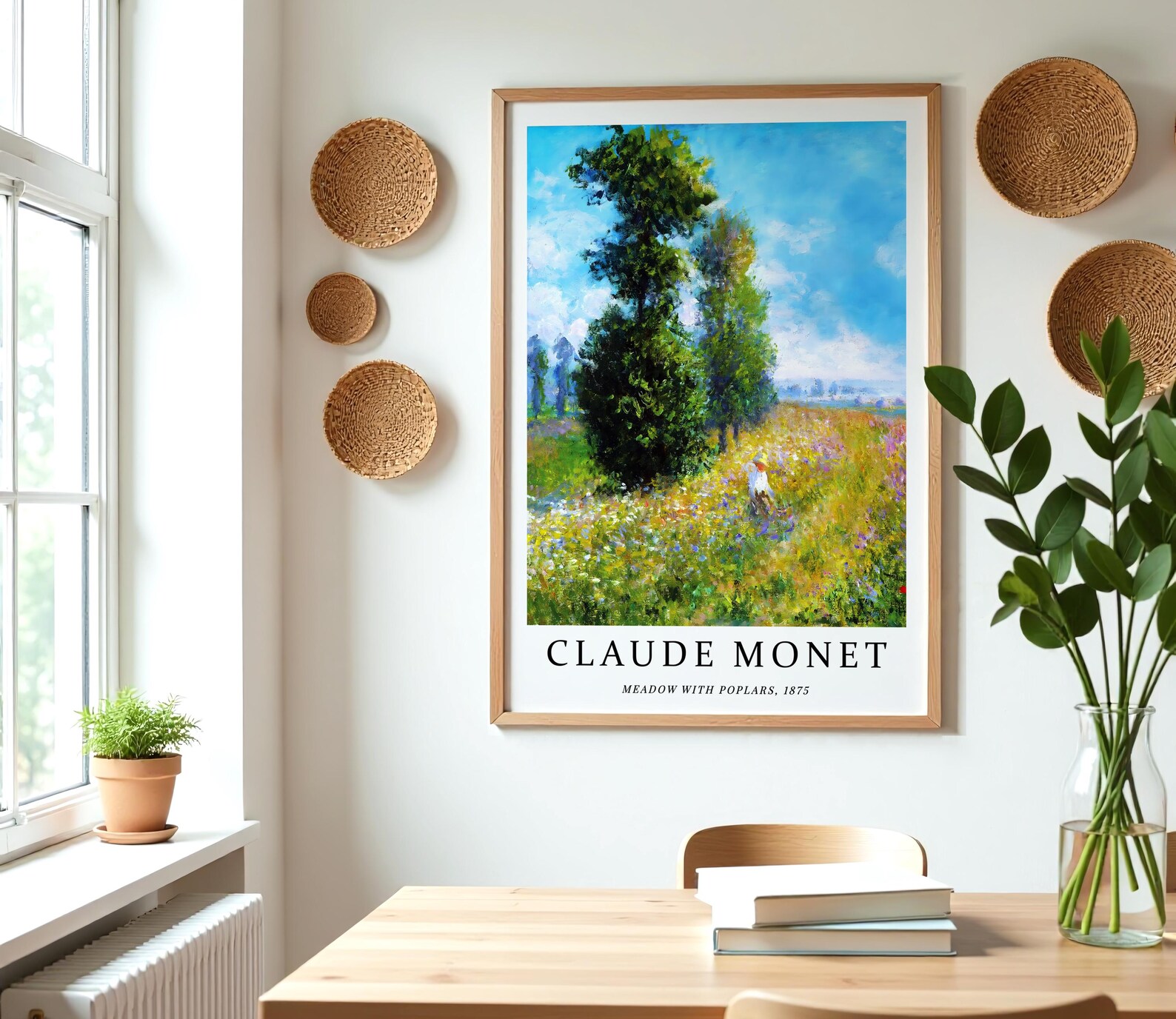 Monet Meadow With Poplars Poster, Nature Inspired Landscape Print ...