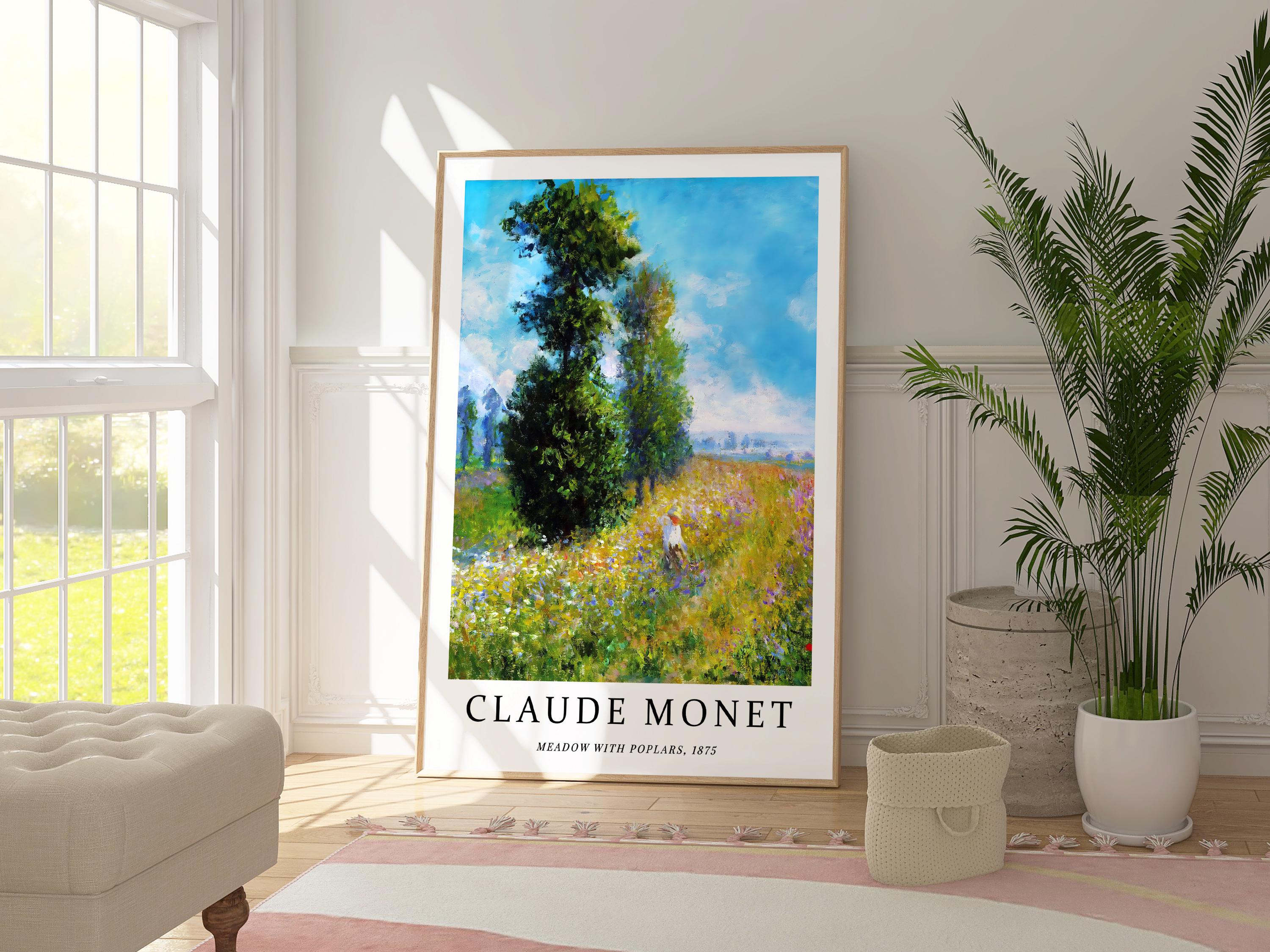 Monet Meadow With Poplars Poster, Nature Inspired Landscape Print ...