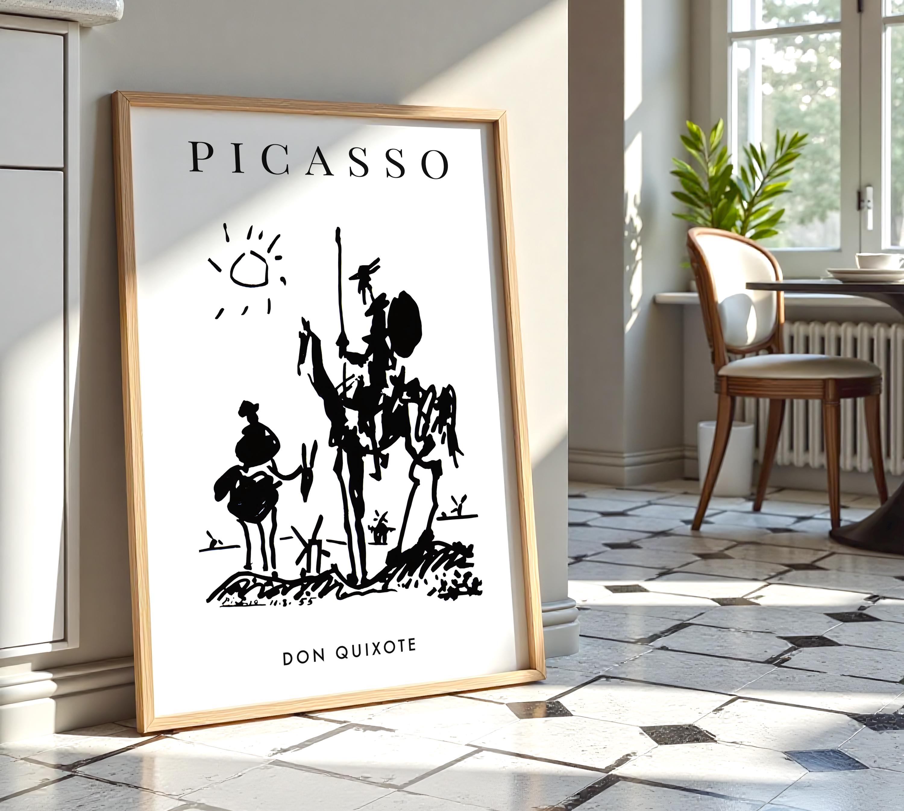 Pablo Picasso Don Quixote Art Poster, Minimalist Wall Art Print, Famous ...