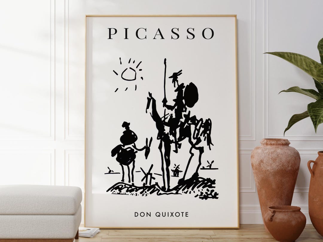 Pablo Picasso Don Quixote Art Poster, Minimalist Wall Art Print, Famous ...