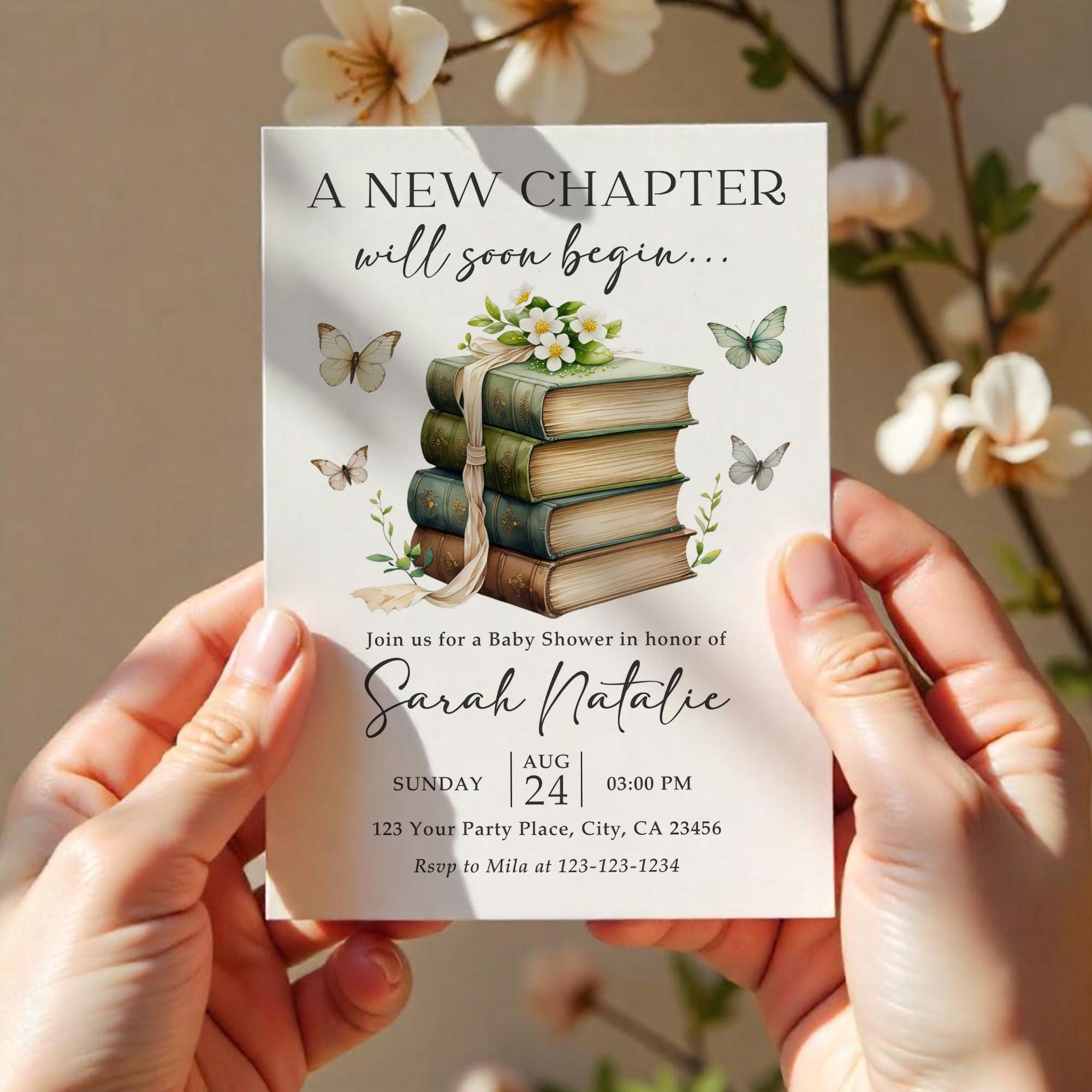 Editable A New Chapter Begins Baby Shower Invitation Bundle, Gender ...