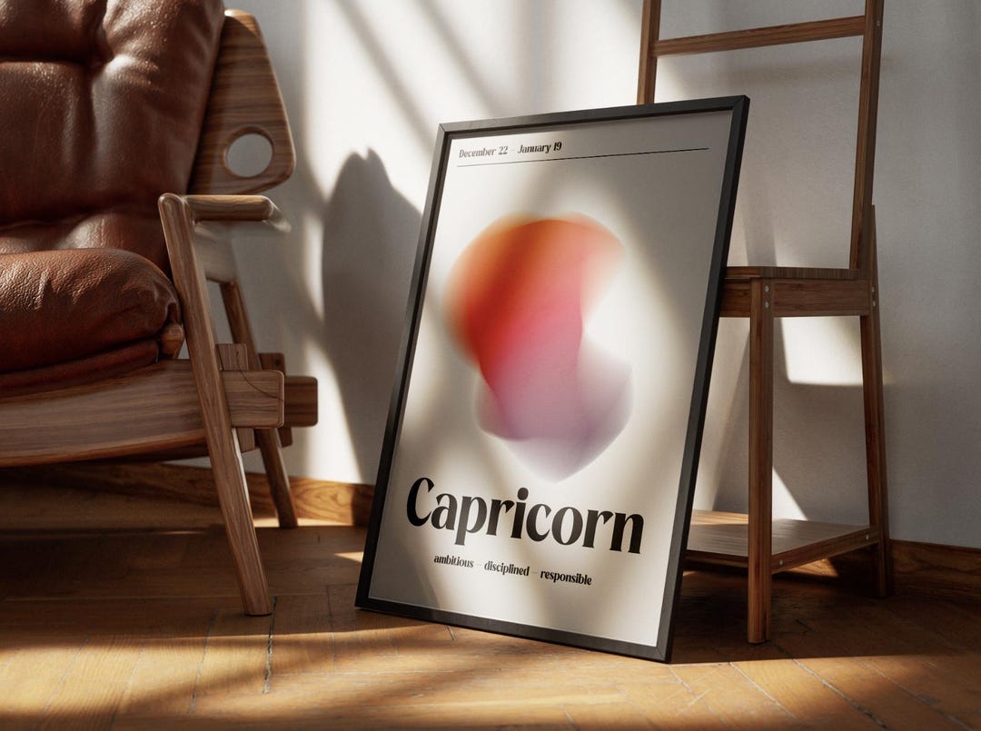 Capricorn Zodiac Poster – Minimal Modern Astrology Wall Art – Capricorn ...