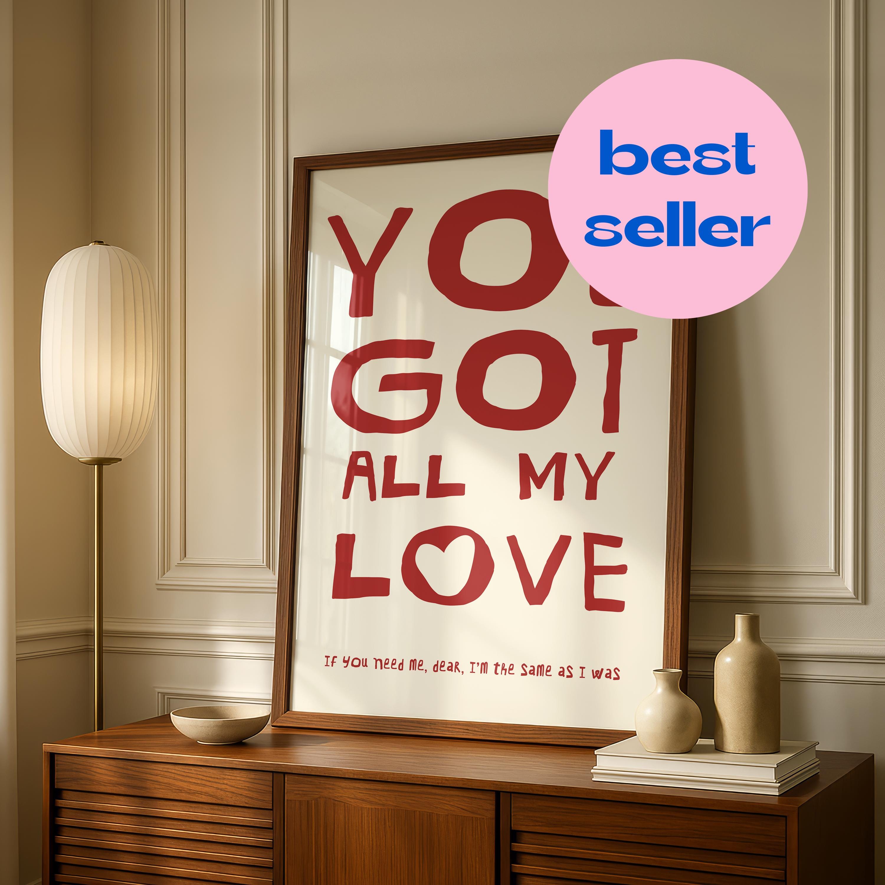 Romantic Lyric Print Indie Music Inspired Wall Art Digital Download 4 ...